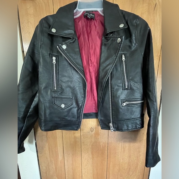 Love Tree | Jackets & Coats | Love Tree Punk Emo Black Faux Leather ...